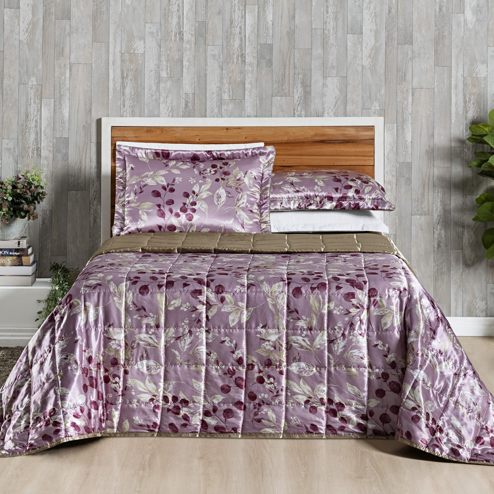 Kit Cobre Leito Colcha Casal Padrão 3 Peças Alya Em Cetim Charmousse ...