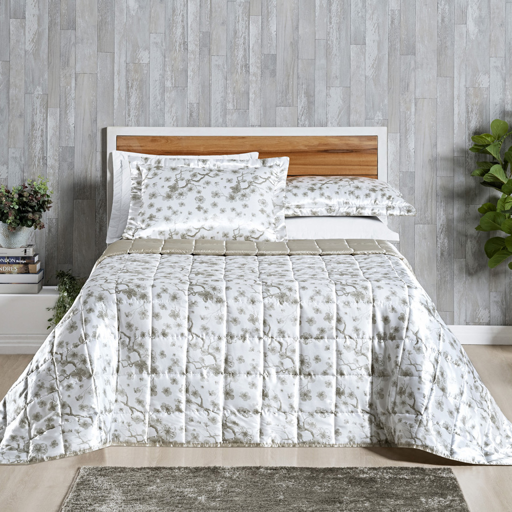 Kit Cobre Leito Colcha King 3 Peças Alya Em Cetim Charmousse Dupla Face ...